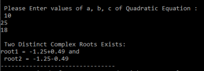 C Program for Quadratic Equation | Find the Roots of Quadratic Equation
